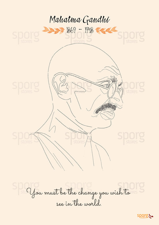 Mahatma Gandhi Art Print Poster – SPORG Stores